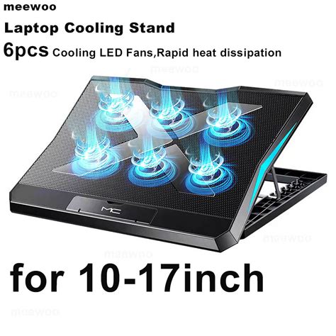 Meewoo Gaming Laptop Cooler Fan Led Screen Two Usb Port Wind Regulation Rgb Lighting Laptop