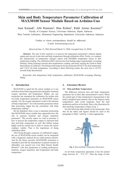 Pdf Skin And Body Temperature Parameter Calibration Of Max30100