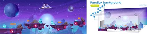 mobile space arcade game parallax with astronaut vector image