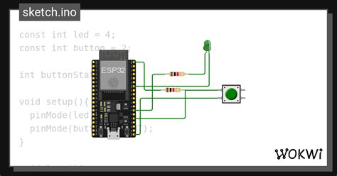 Button Control Led Wokwi Esp32 Stm32 Arduino Simulator