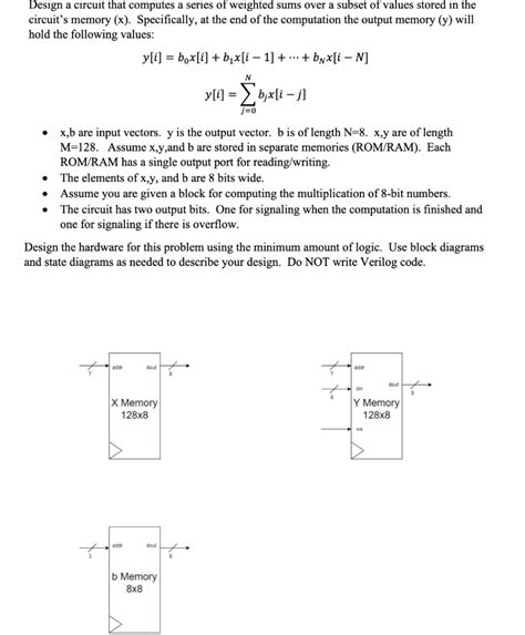 Design A Circuit That Computes A Series Of Weighted