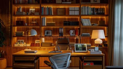 Modern Minimalist Workspace Stock Image Image Of Home Cabinetry 322642437