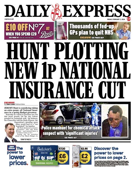 Daily Express Front Page Nd Of February Tomorrow S Papers Today
