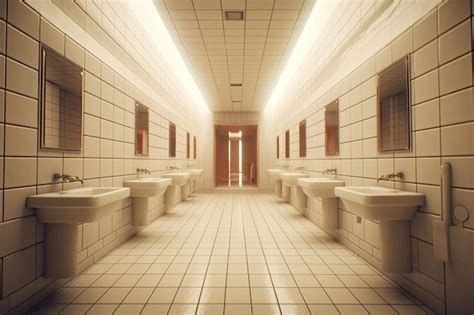 Premium Ai Image The Inside Of A Contemporary Restroom Is Shown With