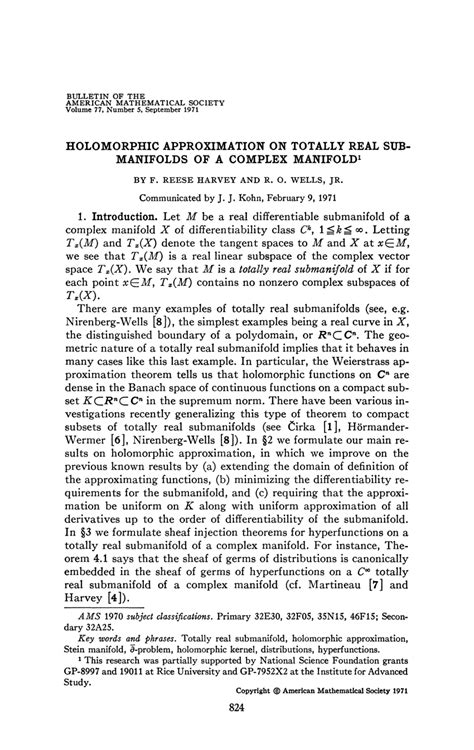Pdf Holomorphic Approximation On Totally Real Submanifolds Of A Complex Manifold