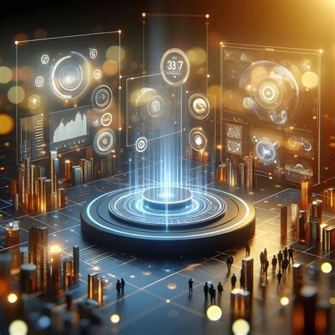 Photoreal 3d With Augmented Reality Podium With A Blurred Or Bokeh