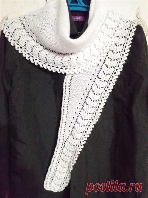 Шарф косынка бактус спицами Красивые идеи для вязания Постила