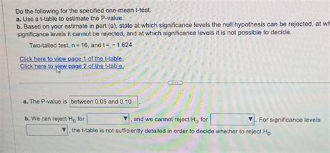 Solved Do The Following For The Specified One Mean T Test Chegg Com