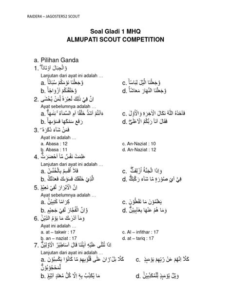 Soal Mhq Gladi 1 Pdf