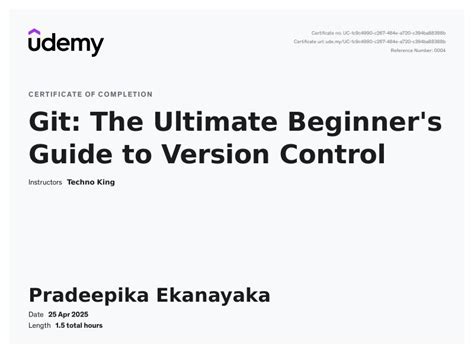 udemy git versioncontrolling pradeepika ekanayake