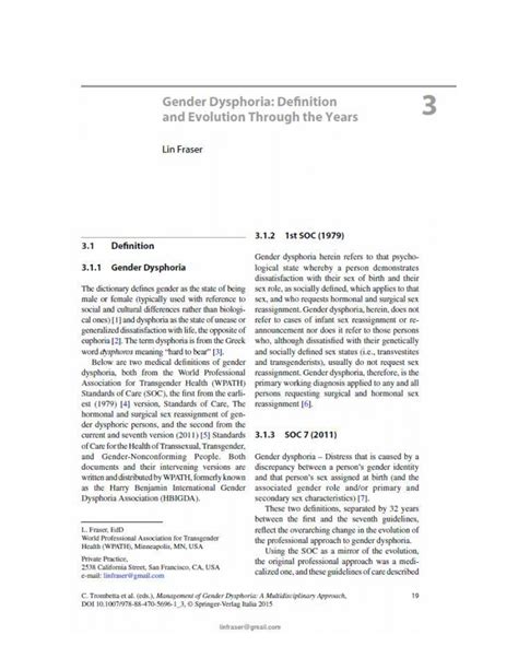 Pdf Gender Dysphoria Definition And Evolution Through The Years