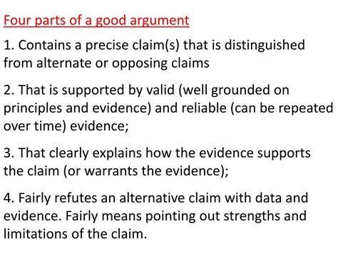 Ppt Analyzing The Components Of A Strong Argument Powerpoint