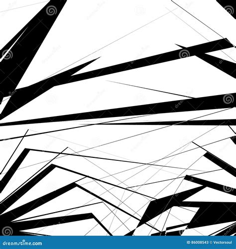 Geometric Texture With Random Angular Shapes Monochrome Art Stock Vector Illustration Of