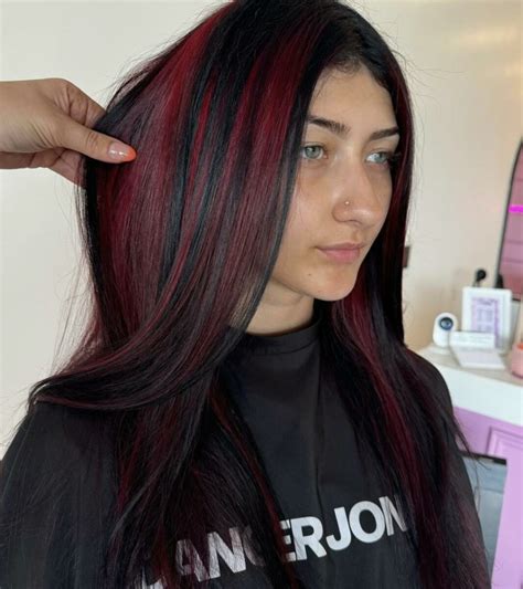 From Subtle To Dramatic These 14 Looks Are Red Highlights For Black