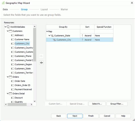 Geographic Map Wizard Dialog Box Logi Analytics