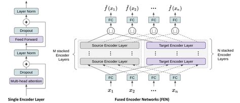 architecture of a single encoder layer left as well as the fen fused
