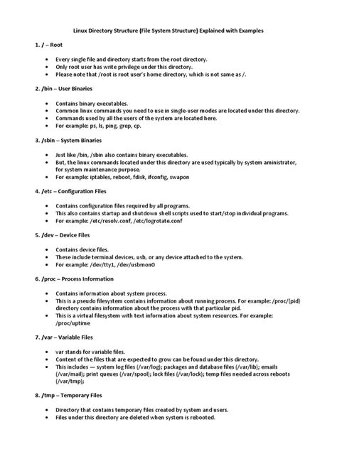 linux directory structure pdf file system computer file