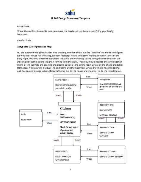 It 140 Project One It 140 Design Document Template Instructions Fill