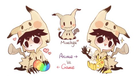 Game Mimikyu Vs Anime Mimikyu ﾟдﾟ Stickers Of No Sense Of Colour Whatsoever