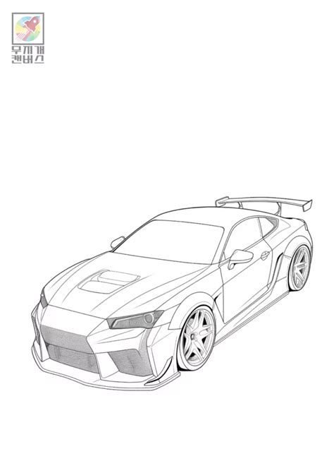 자동차 무지개캔버스 색칠공부 무료도안