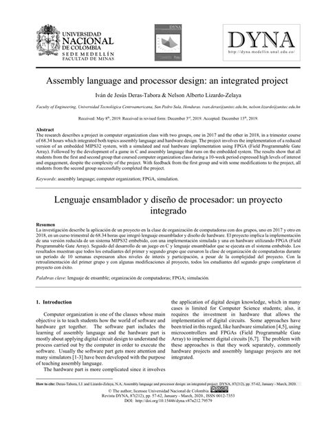Pdf Assembly Language And Processor Design An Integrated Project