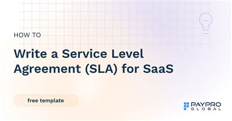 How To Write Saas Service Level Agreement [with Template]