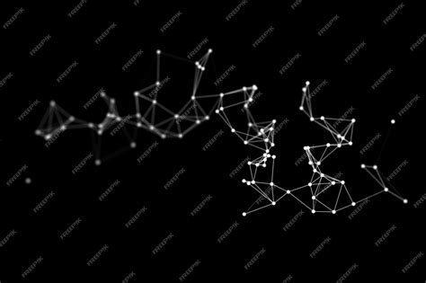 Premium Photo Abstract Digital Connection Moving Dots And Lines Technology Background Network