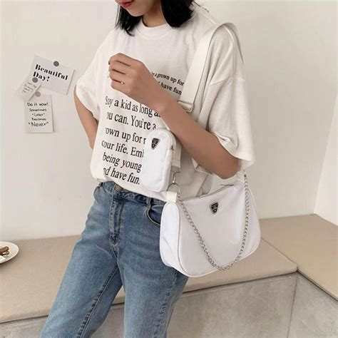 Купити Вінтажні нейлонові жіночі сумки на плече Hobo Сумка через плече з гаманцем Повсякденна