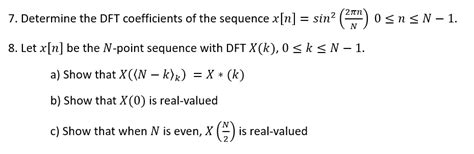 Solved Determine The DFT Coefficients Of The Sequence Chegg Com