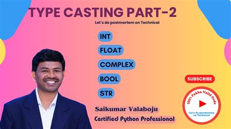 10mastering Type Casting Functions In Python Complexboolstr Explained Part 2 Youtube