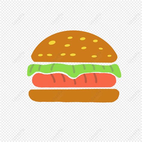 손으로 그린 햄버거 Png 일러스트 무료 다운로드 Lovepik