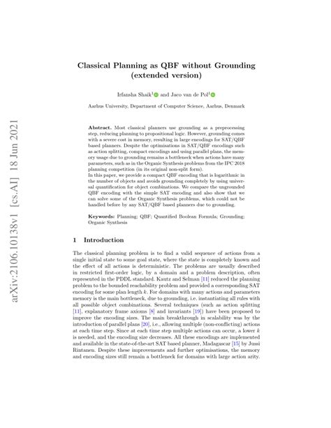 pdf classical planning as qbf without grounding extended version