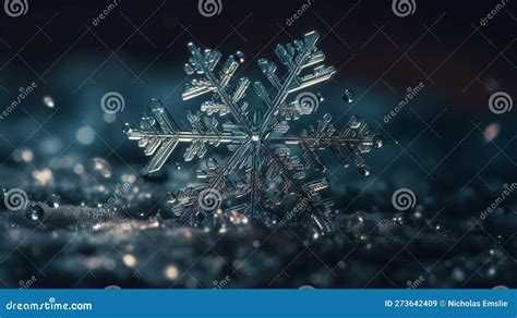 Snowflake Close Up Background For Graphic Design Or Powerpoint