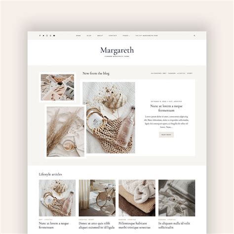 Feminine Wordpress Theme Modern Minimalist For Beauty Fashion Lifestyle Bloggers Responsive