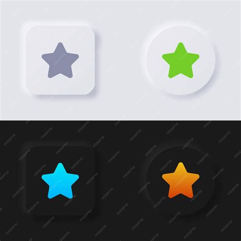 premium vector star symbol button icon set multicolor neumorphism