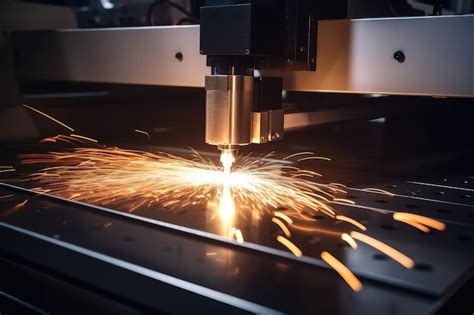 Premium Ai Image Laser Cutting Operation In Progress