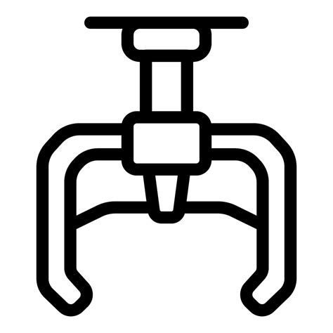 Robotic Arm Gripper Holding Object Industrial Automation Technology Icon 55190731 Vector Art At
