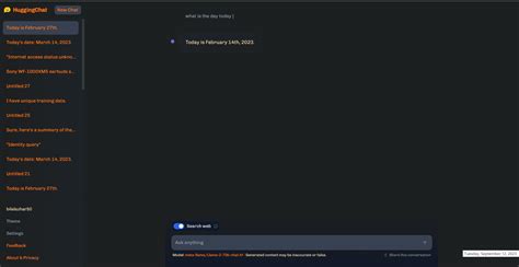 huggingchat chat ui · 🔍 feedback on the web search feature