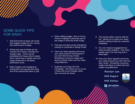 Sway Quick Tips North Ayrshire Digital Learning Teaching