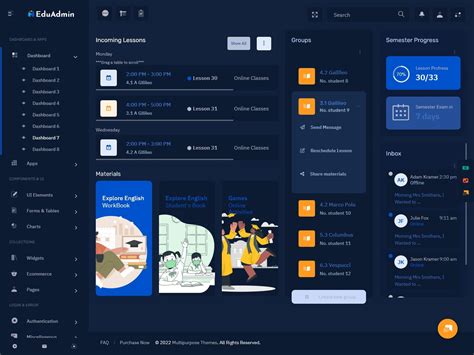 lms dashboard education learning management system bootstrap 5 ui kit