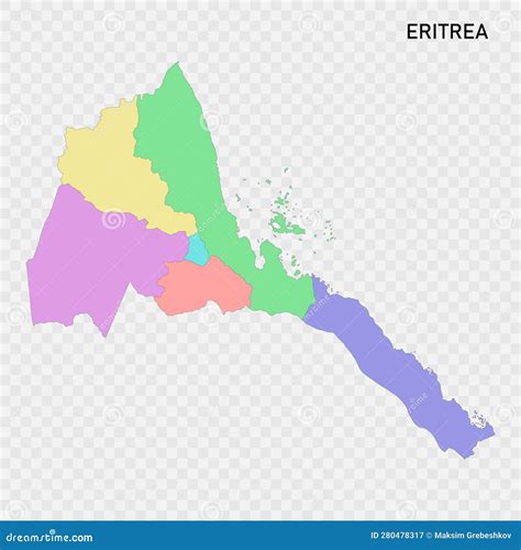 Isolated Colored Map Of Eritrea Stock Vector Illustration Of Blue