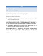 Lab Control Structures LAB GENERAL GUIDELINES PART I CONCEPT QUESTIONS List Three