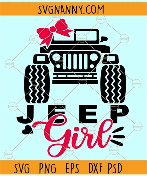 Jeep Girl With Bow Svg Jeep Silhouette Svg Jeep Svg Jeep Lover Svg