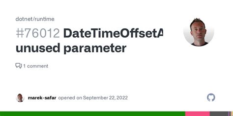 DateTimeOffsetAdapter ToString Unused Parameter Issue 76012 Dotnet Runtime GitHub