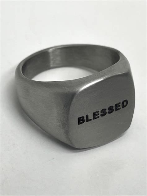 블레스드뷸렛 써지컬스틸 사각 반지로고논로고