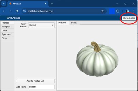 Share Your Apps With Matlab Online And Focused View A Pumpkin Example Matlab Graphics And App