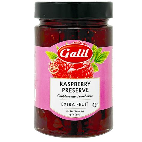 Raspberry Preserve Fruit Jam 13 Oz Galil Shopgalil