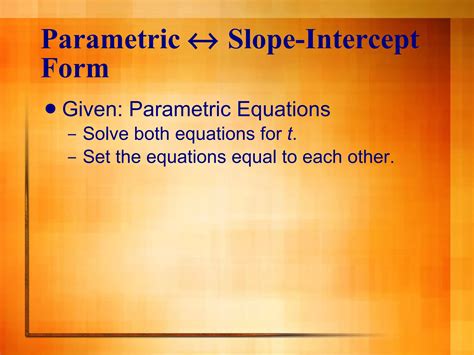 Pc8 6 Parametric Equations Ppt Physics Science