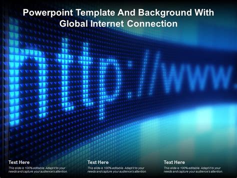 powerpoint template and background with global internet connection