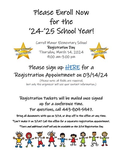 Registration Day 2024 2025 Carroll Manor Elementary